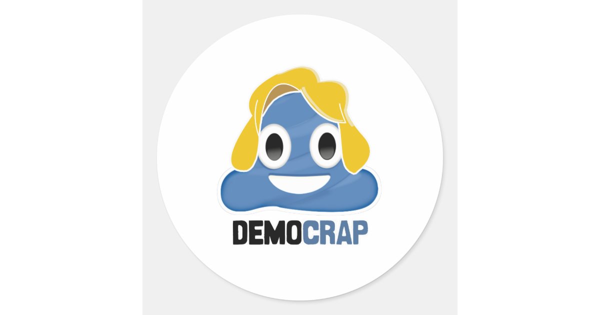 DEMOCRAP EMOJI - - CLASSIC ROUND STICKER | Zazzle