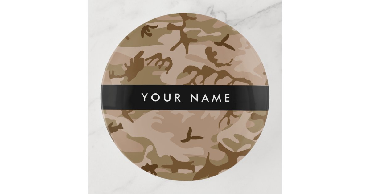 Desert Camouflage Pattern, Your name, Personalize Trinket Trays | Zazzle