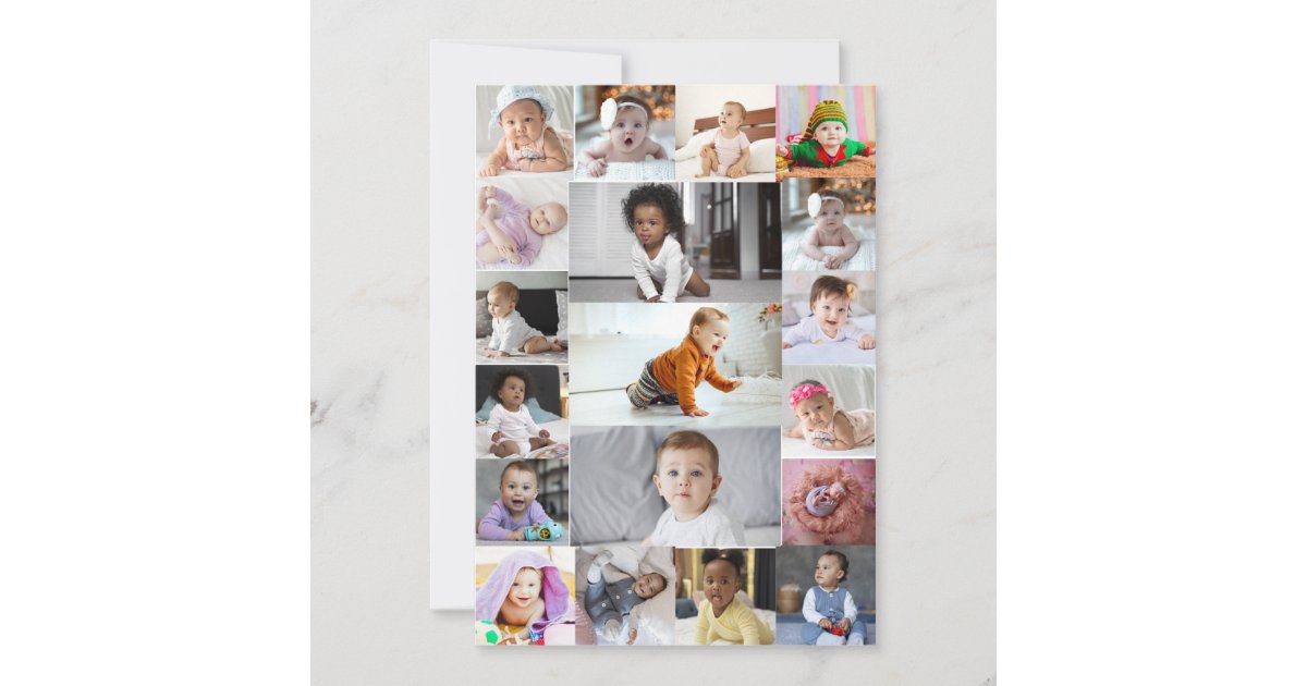 Design Your Own 19 Photo Collage Card | Zazzle