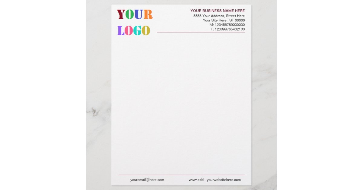 Design Your Own Business Logo Letterhead Template | Zazzle