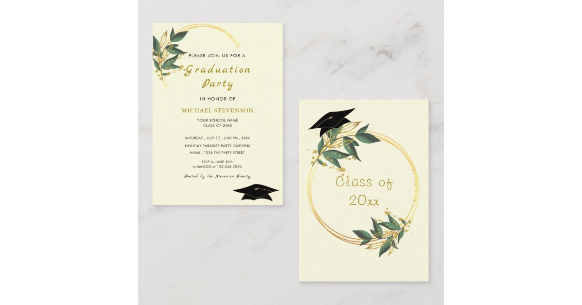 Design Your Own Modern Gold Graduation Invitation | Zazzle