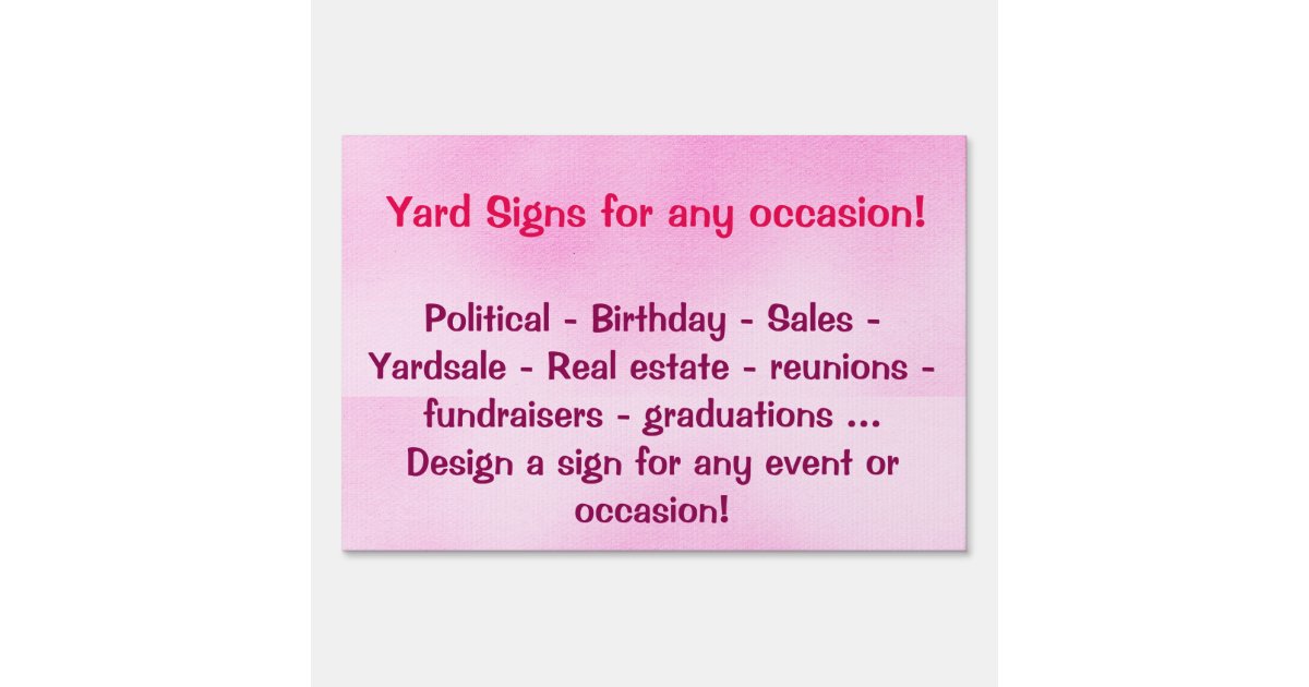 Design your own Yard Sign | Zazzle