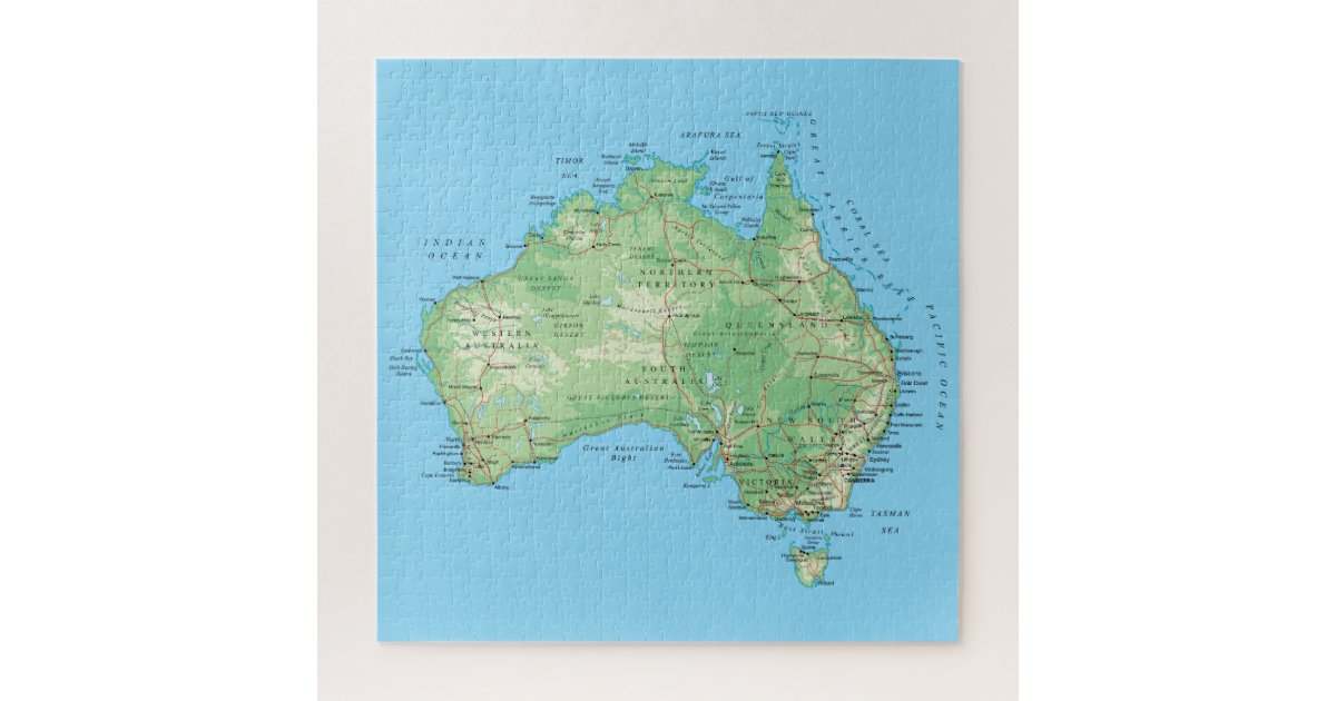 Detailed Map of Australia Jigsaw Puzzle | Zazzle