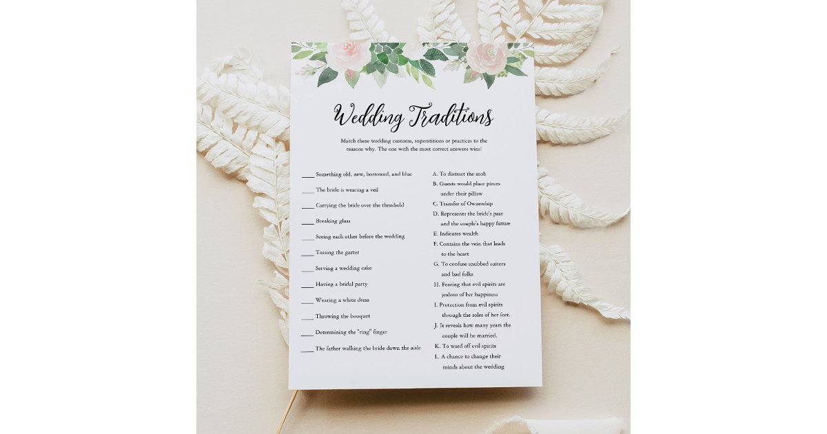 DEVON Wedding Traditions Bridal Shower Game Invitation | Zazzle