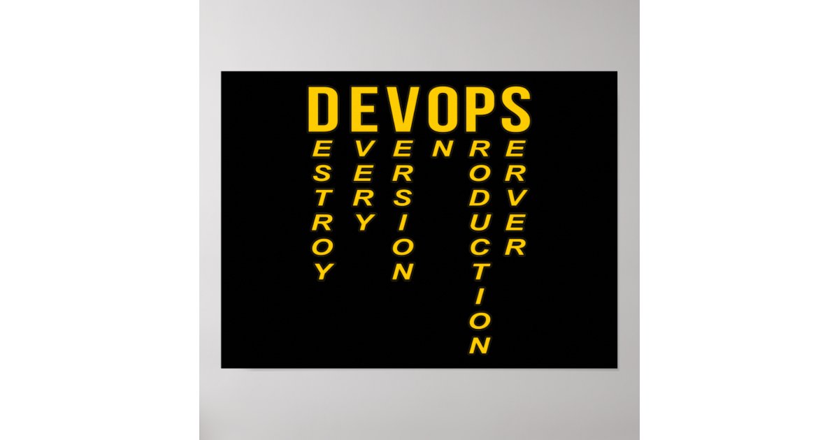 Devops Definition Technical Computer IT Programmer Poster | Zazzle