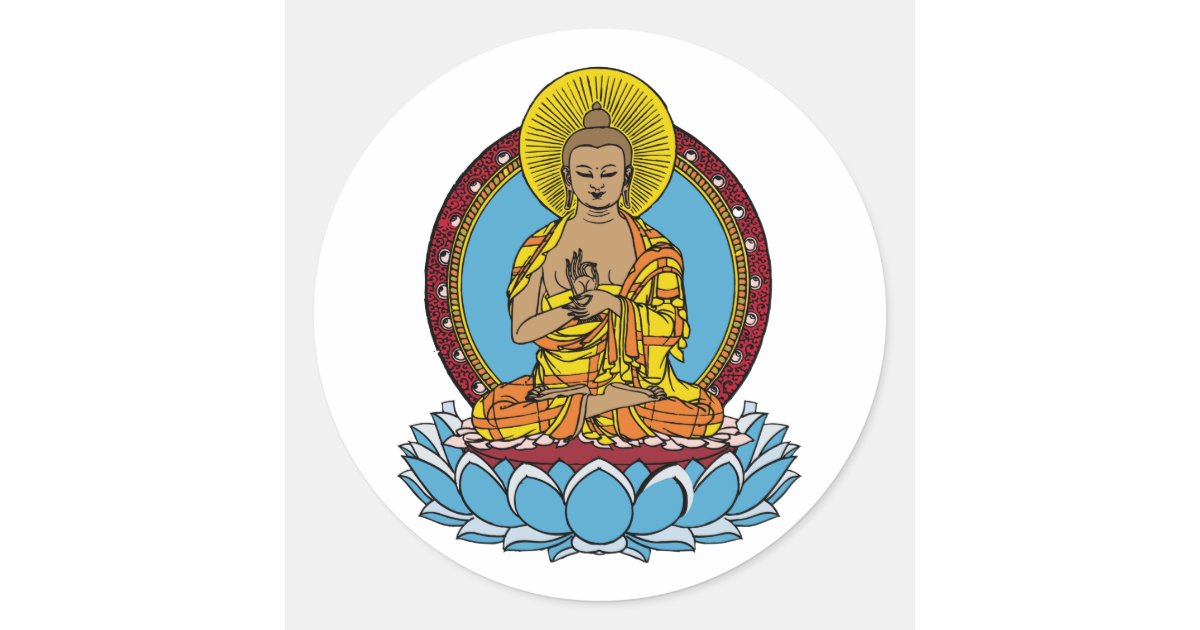 Dharmachakra Buddha Classic Round Sticker | Zazzle