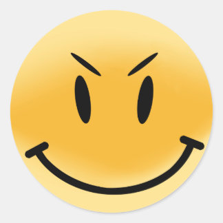 Funny Smiley Face Stickers, Funny Smiley Face Custom Sticker Designs