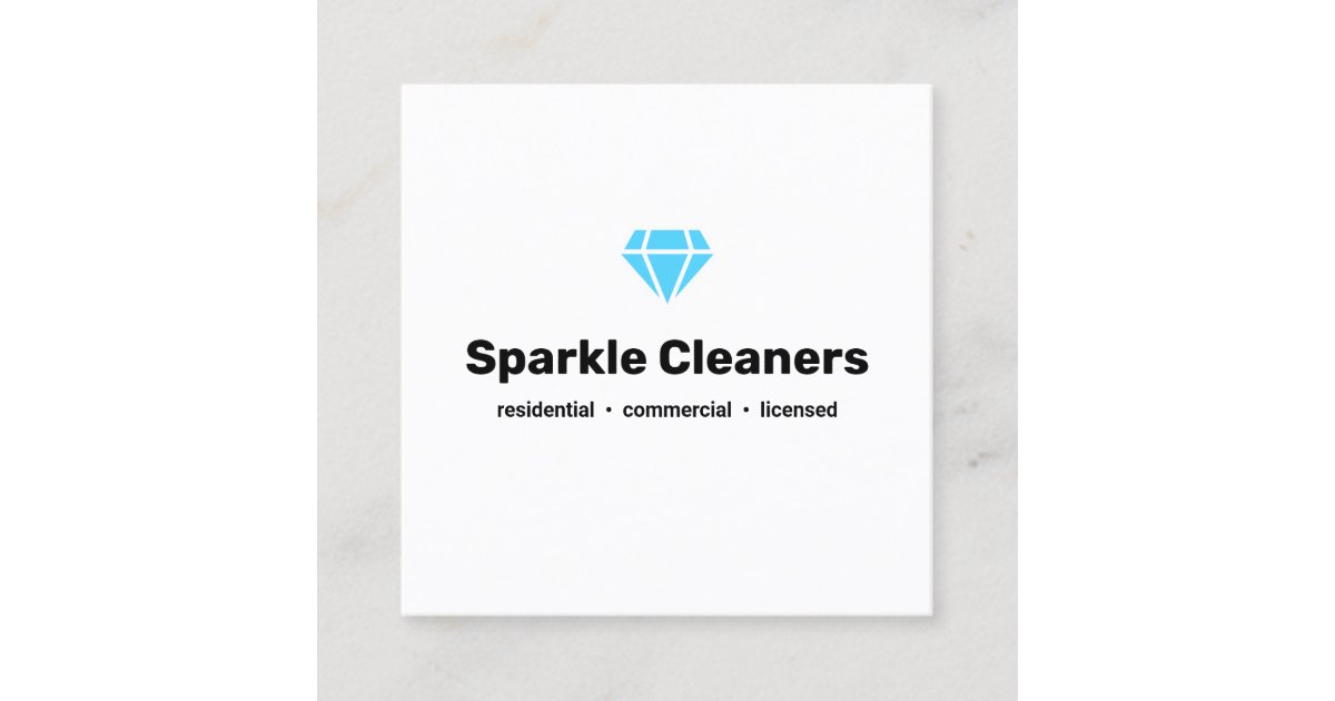 Diamond Logo Housekeeper Service Square Business Card | Zazzle