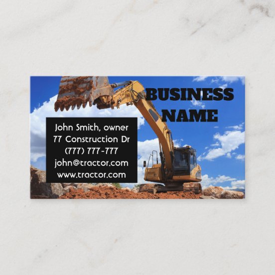 Excavating Business Cards & Profile Cards | Zazzle CA