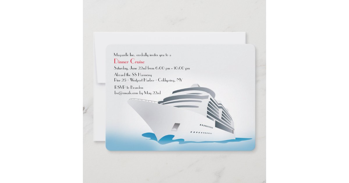 Dîner croisière Invitation croisière | Zazzle.ca