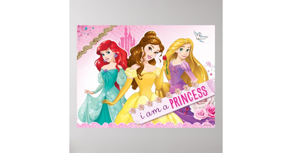 Disney Princess | Ariel, Belle and Rapunzel Poster | Zazzle