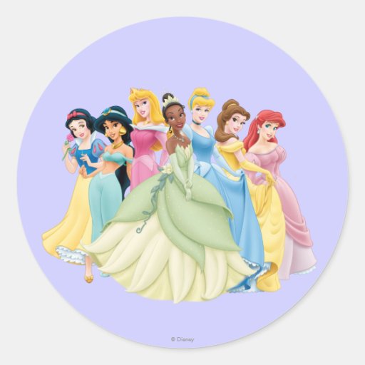 Disney Princesses 12 Round Sticker | Zazzle