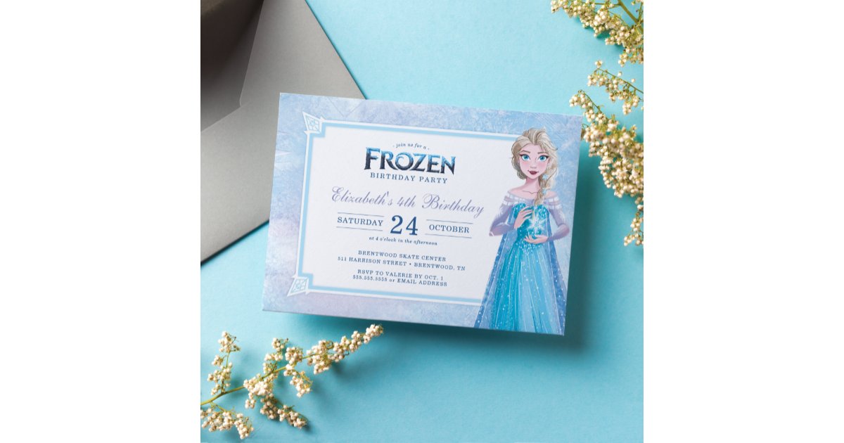 Disney's Frozen Elsa Birthday Script Invitation | Zazzle