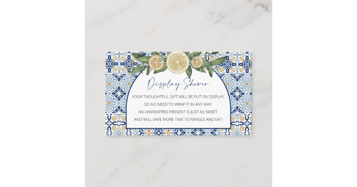 Display Baby Shower, Unwrapped Italian Theme Mini Enclosure Card | Zazzle