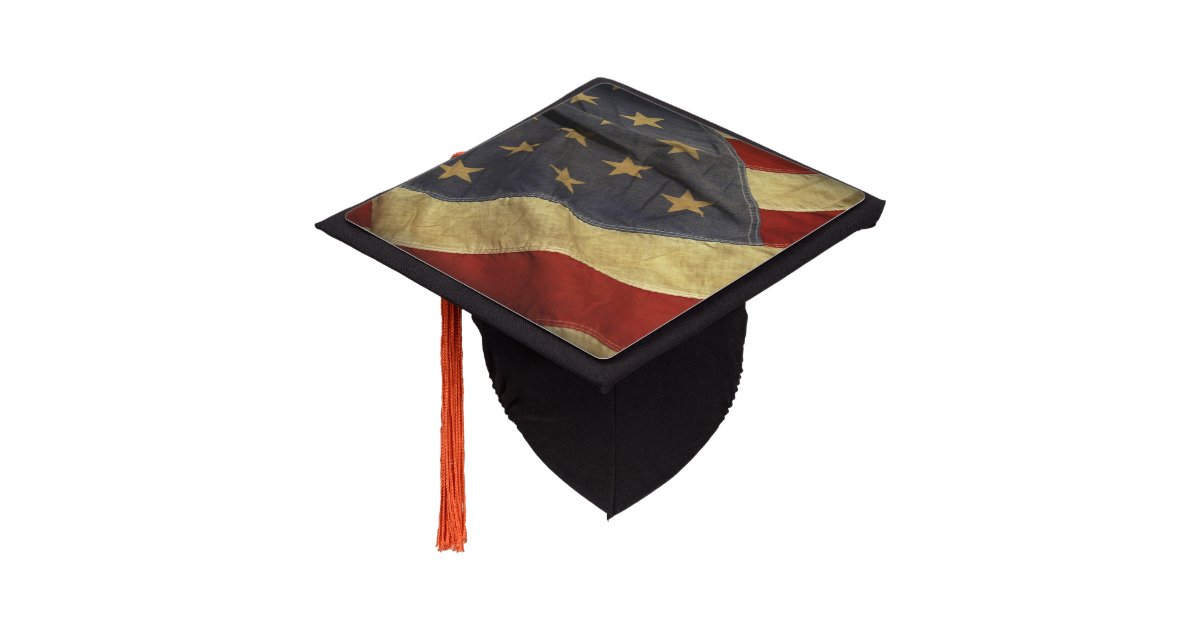 Distressed American Flag Graduation Cap Topper | Zazzle