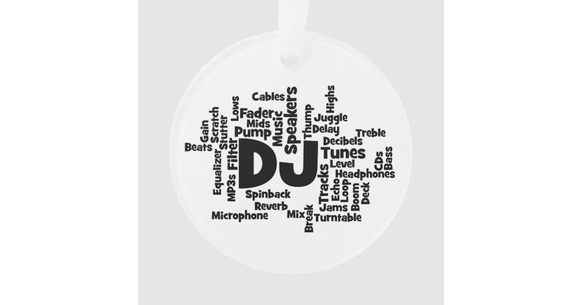 DJ Word Cloud Ornament | Zazzle