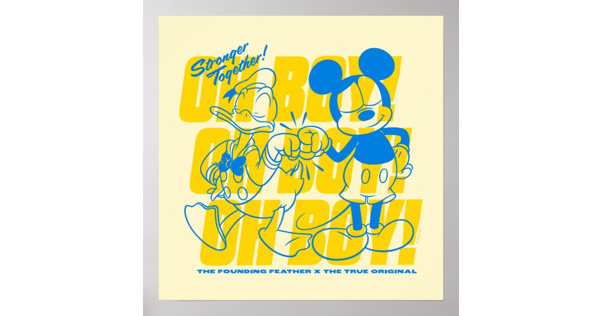 Donald Duck & Mickey Fist Bump Oh Boy! Poster | Zazzle