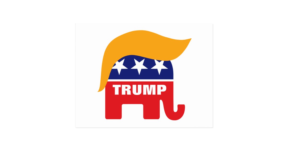 Donald Trump Hair GOP Elephant Logo Postcard | Zazzle.ca