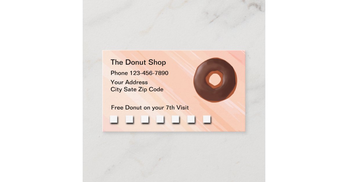 Donut Shop Customer Loyalty Rewards Business Card | Zazzle
