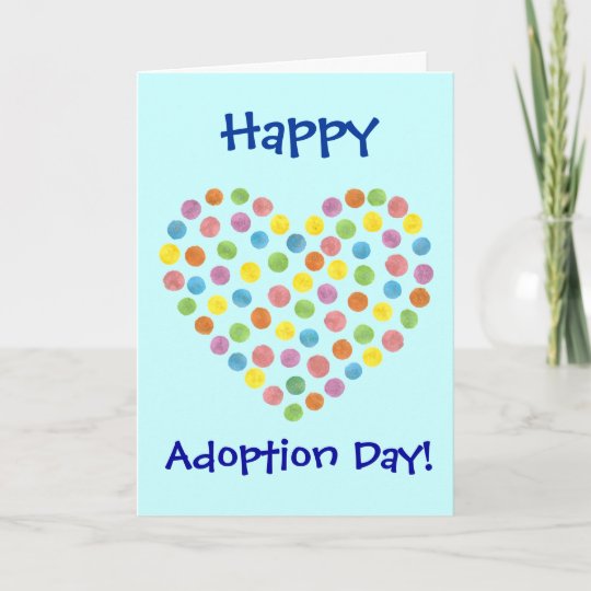 dotted heart Happy Adoption Day Card | Zazzle.ca