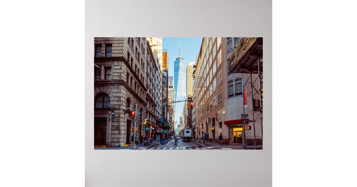 Downtown New York View of World Trade Center Poster | Zazzle