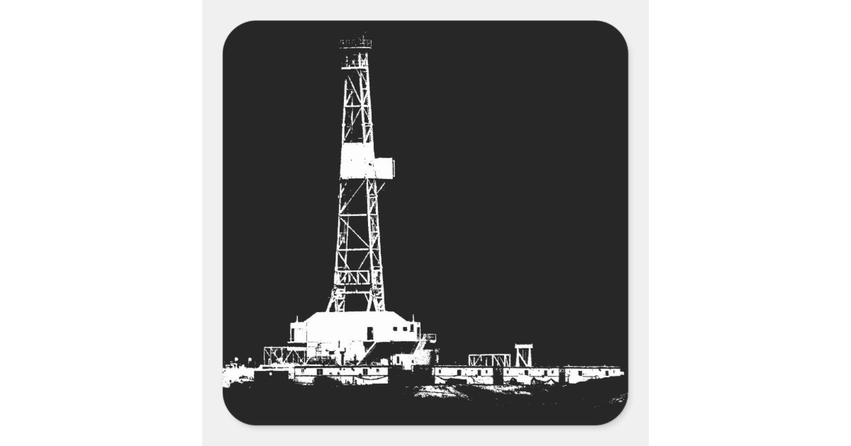 Drilling Rig Square Sticker | Zazzle
