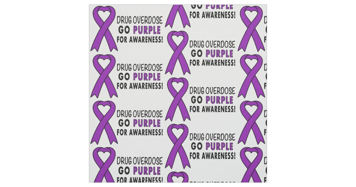 Drug Overdose: Purple Awareness Ribbon Fabric | Zazzle