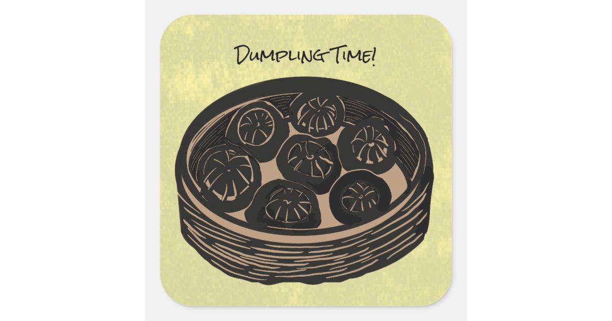 Dumpling Time Square Sticker | Zazzle