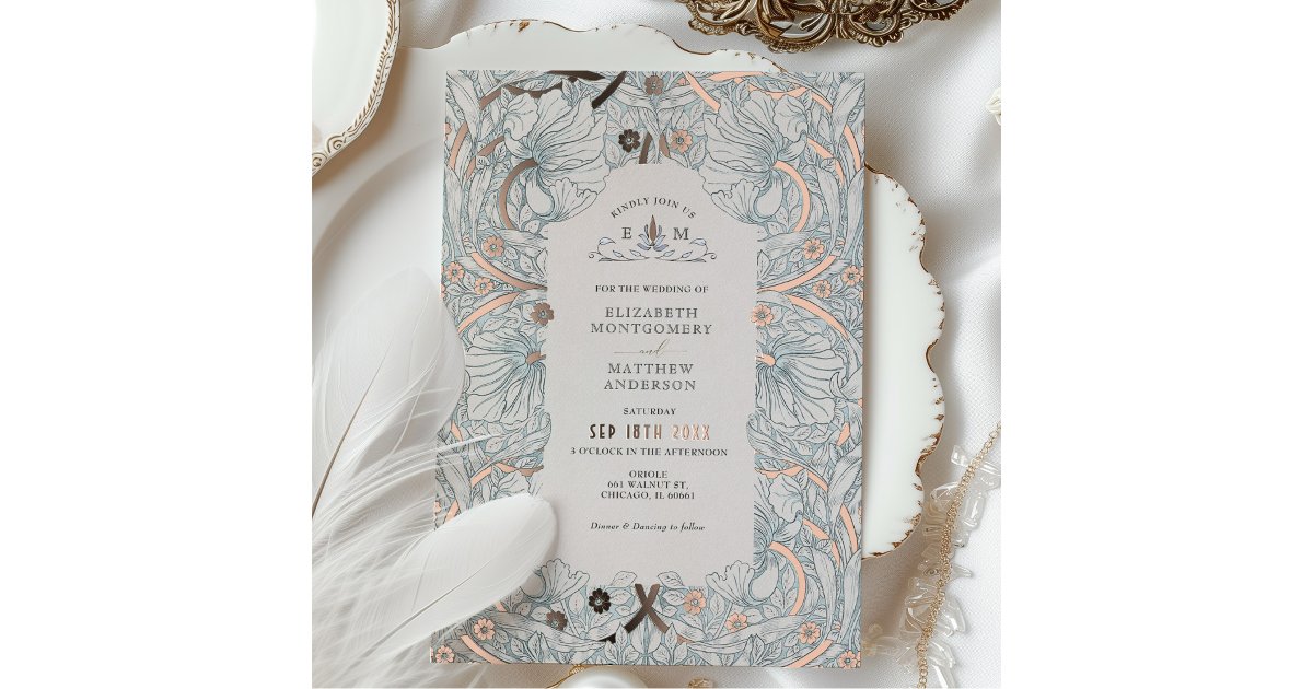 Dusty Blue Pimpernel Vintage Pattern Morris | Zazzle