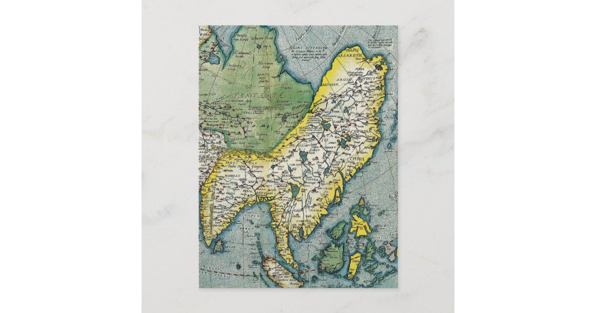 Early 16th Century Map of Asia Postcard | Zazzle.ca