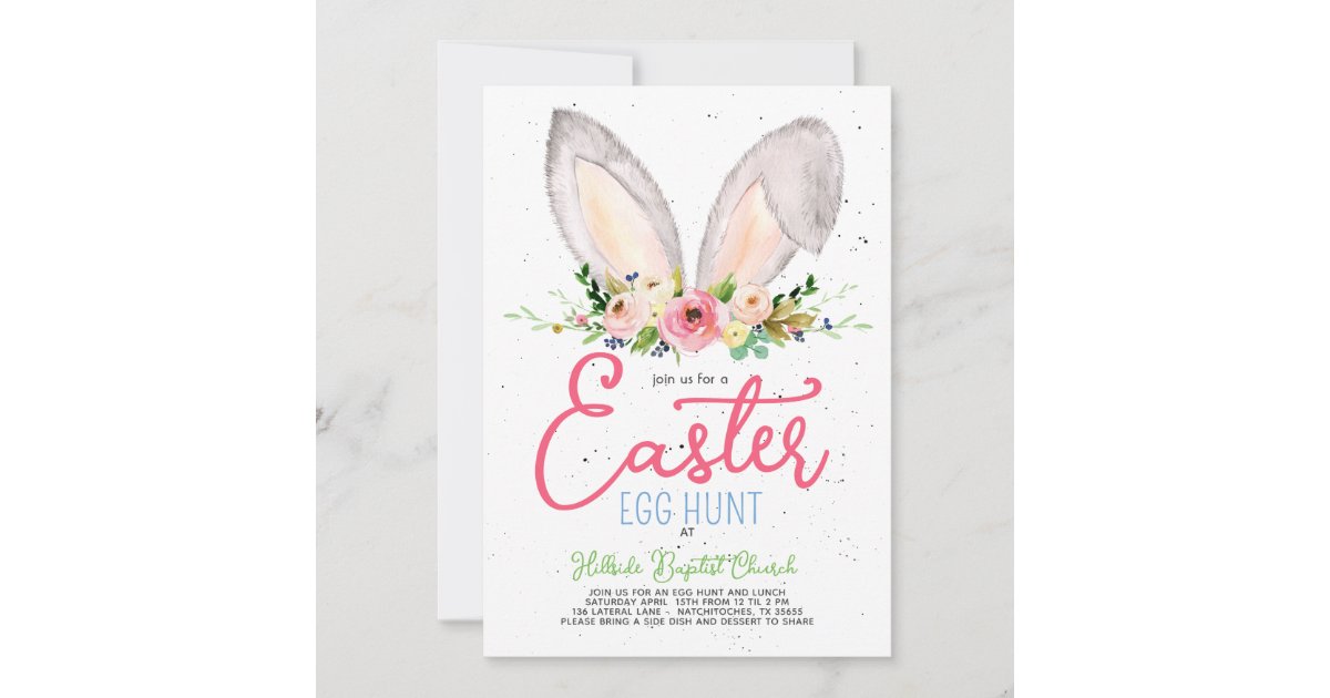 Easter Egg hunt invitation, Church easter egg Inv Invitation | Zazzle