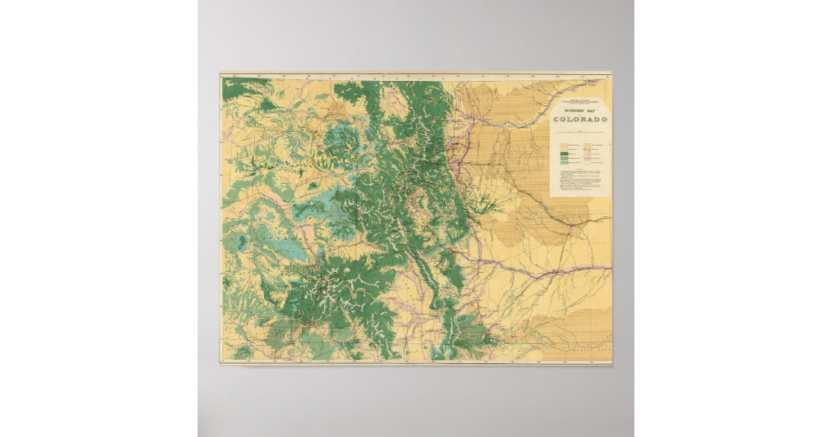 Economic Map of Colorado Poster | Zazzle