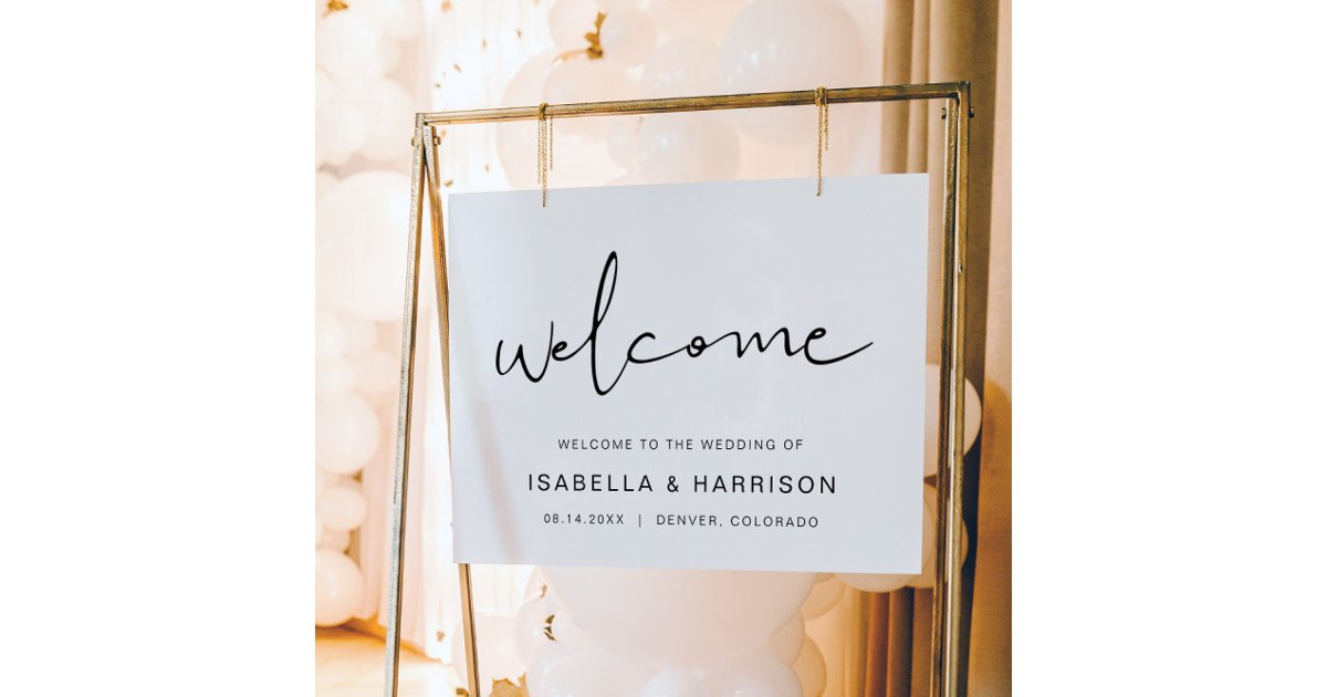 Edgy Modern Minimalist Simple Wedding Welcome Poster | Zazzle