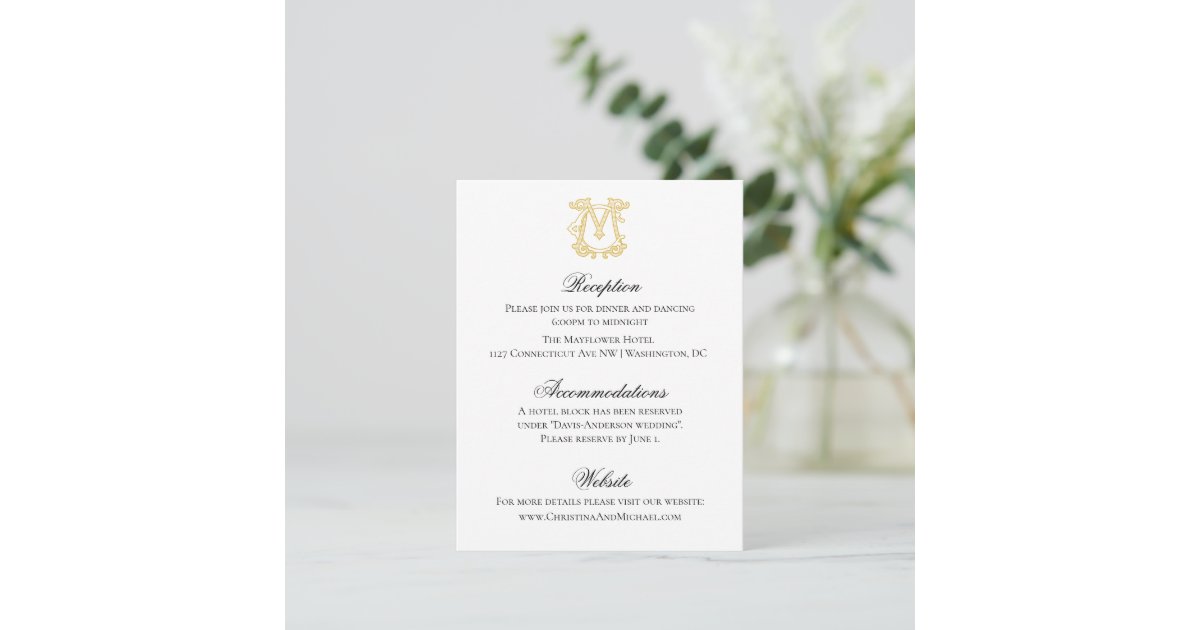 EDITABLE COLORS CM Monogram MC Monogram Invitation | Zazzle