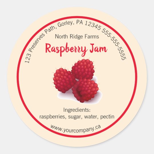 Editable Company Raspberry Jam Label | Zazzle.ca