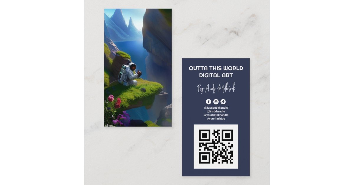 Editable Digital Artist QR Code Business Card | Zazzle