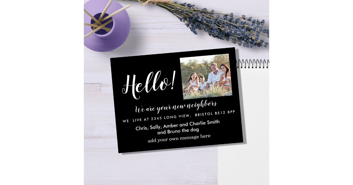 Editable Hello Neighbor, New Address, intro Announcement Postcard | Zazzle