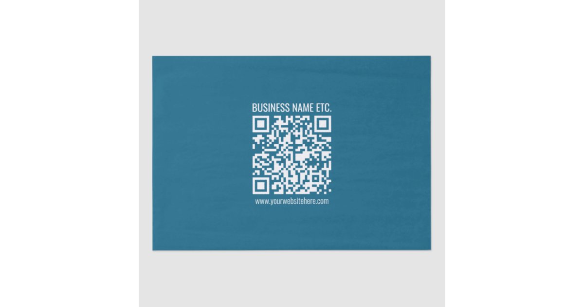 Editable Ocean Blue QR code Tissue Paper | Zazzle