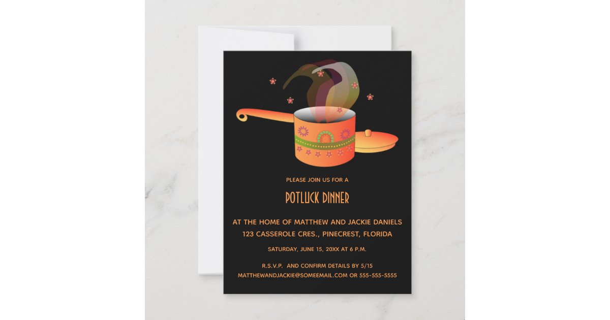 Editable Pot Luck Dinner Invitation | Zazzle