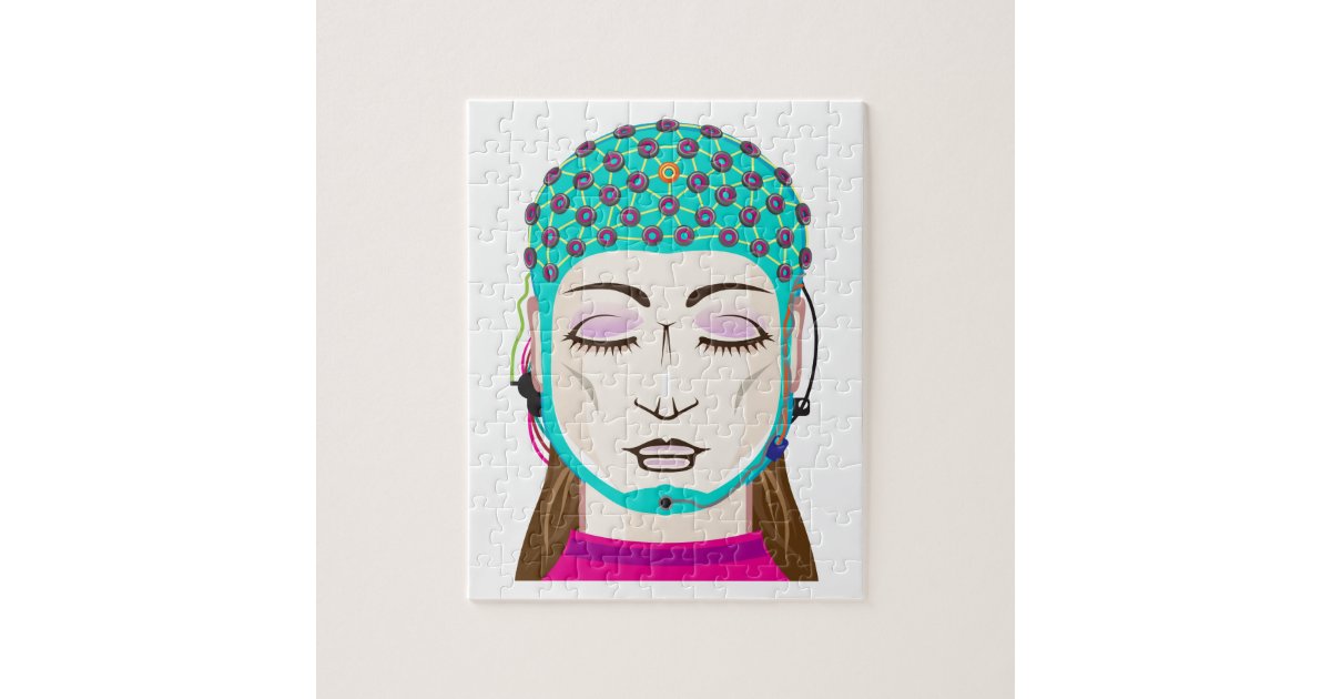 EEG device Mind reading scanning Brain signals Jigsaw Puzzle | Zazzle
