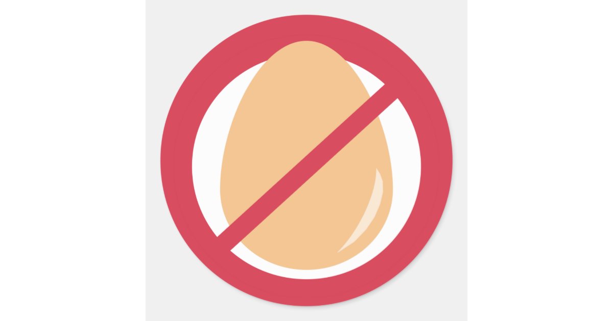 Egg Free Contains No Eggs Allergy Alert Stickers | Zazzle