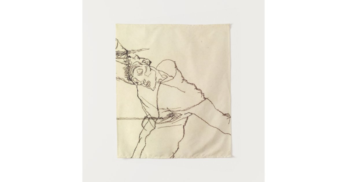 Egon Schiele- Self Portrait As St Sebastian Tapestry | Zazzle