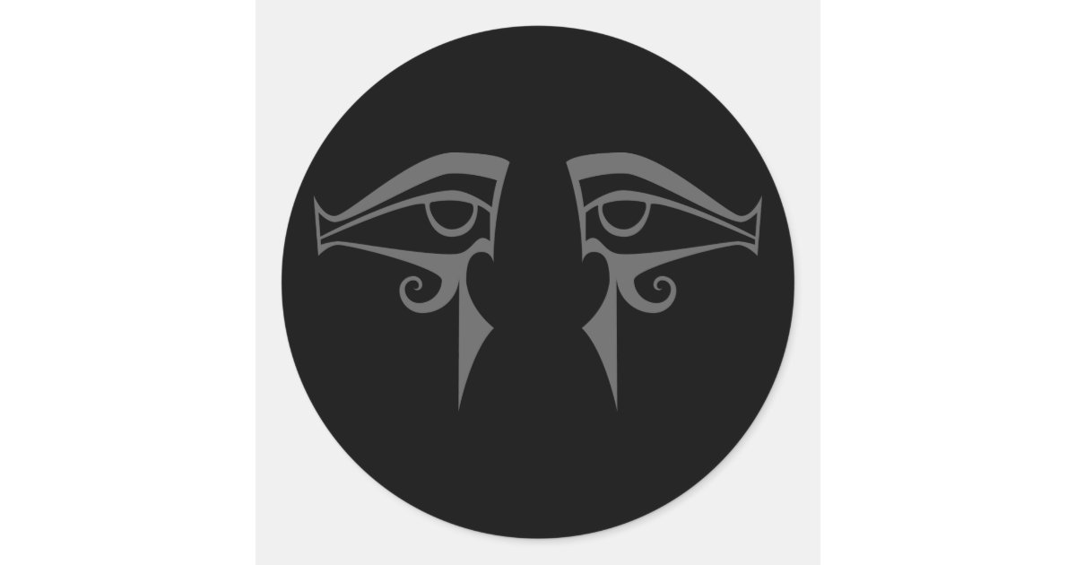 egyptian eyes horus and isis classic round sticker | Zazzle