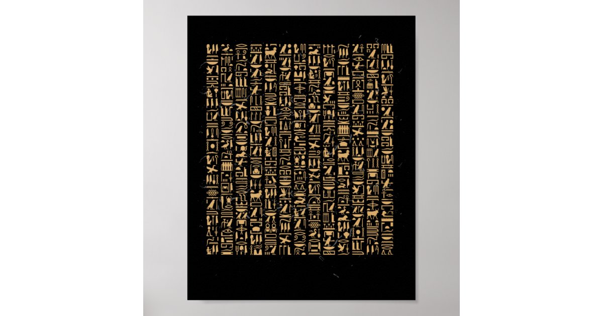 Egyptian Hieroglyphics Egypt Pyramid Poster | Zazzle