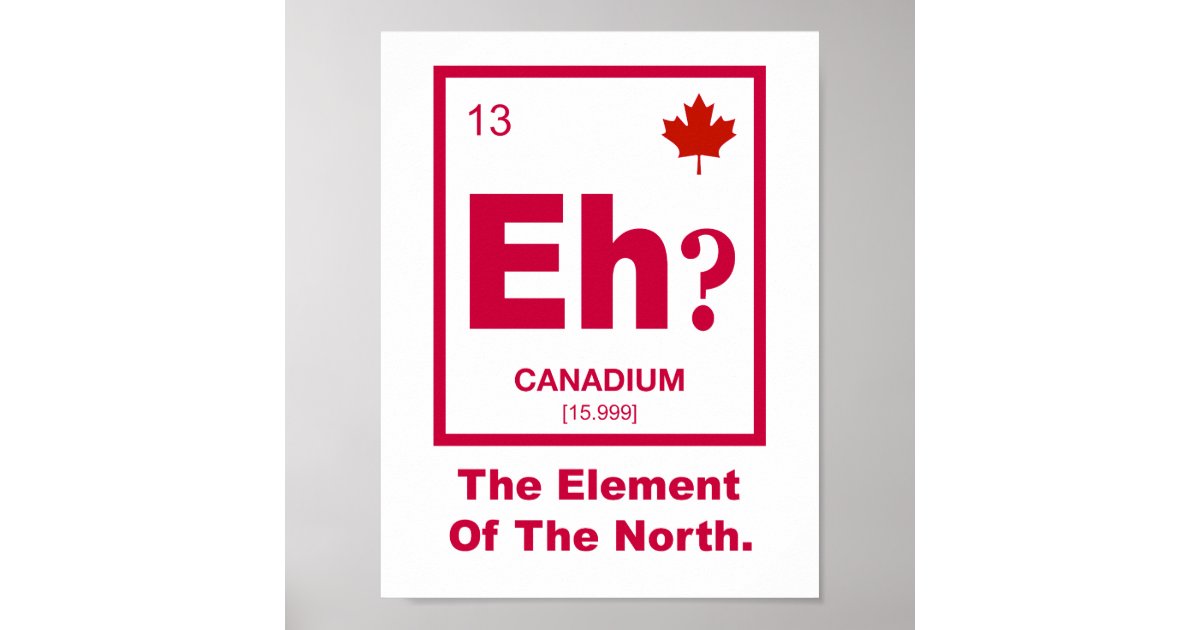Eh? Canadian Element of Canada Poster | Zazzle
