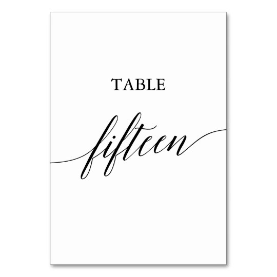 Elegant Black Calligraphy Table Number Fifteen | Zazzle.ca