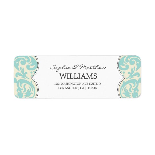 ELEGANT BLUE DAMASK | ADDRESS LABELS | Zazzle.ca
