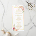 Elegant Chic Gold Frame Floral Wedding Program | Zazzle