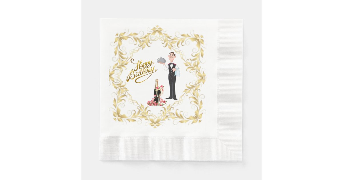 Elegant Funny Butler Paper Napkin | Zazzle