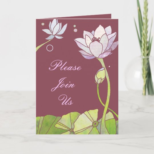 Elegant Lotus Wedding Invitation Card | Zazzle.ca